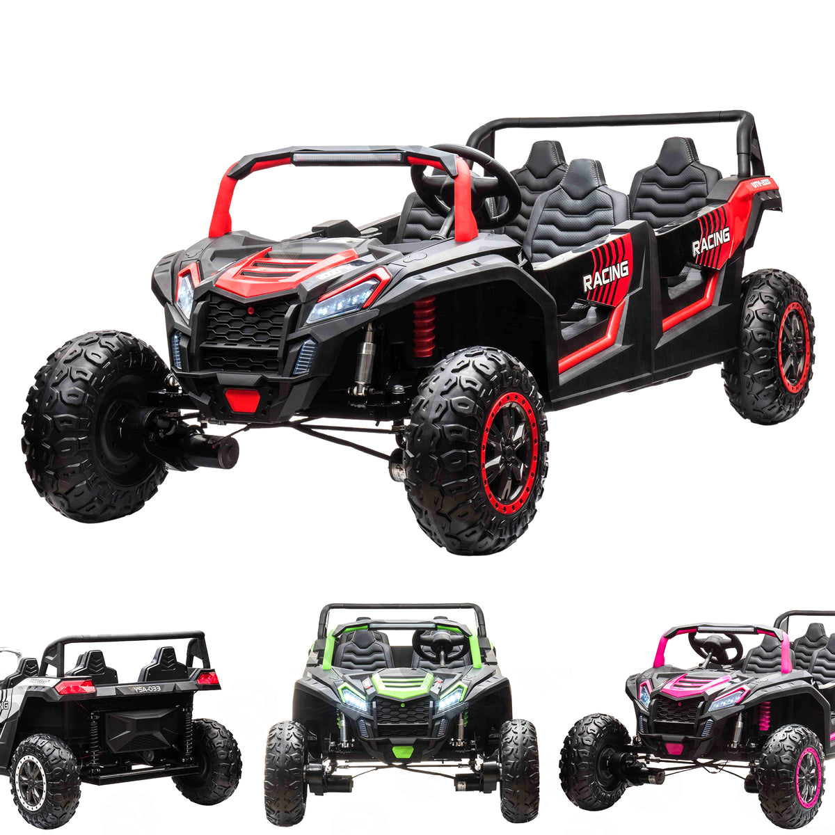 24V RiiRoo OneMX-4 UTV Kids Electric Ride On with 4 Seats