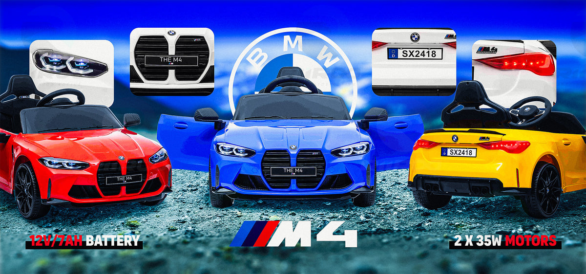 BMW M4 Competition Licensed Kids 12v Electric Ride on Car – RiiRoo