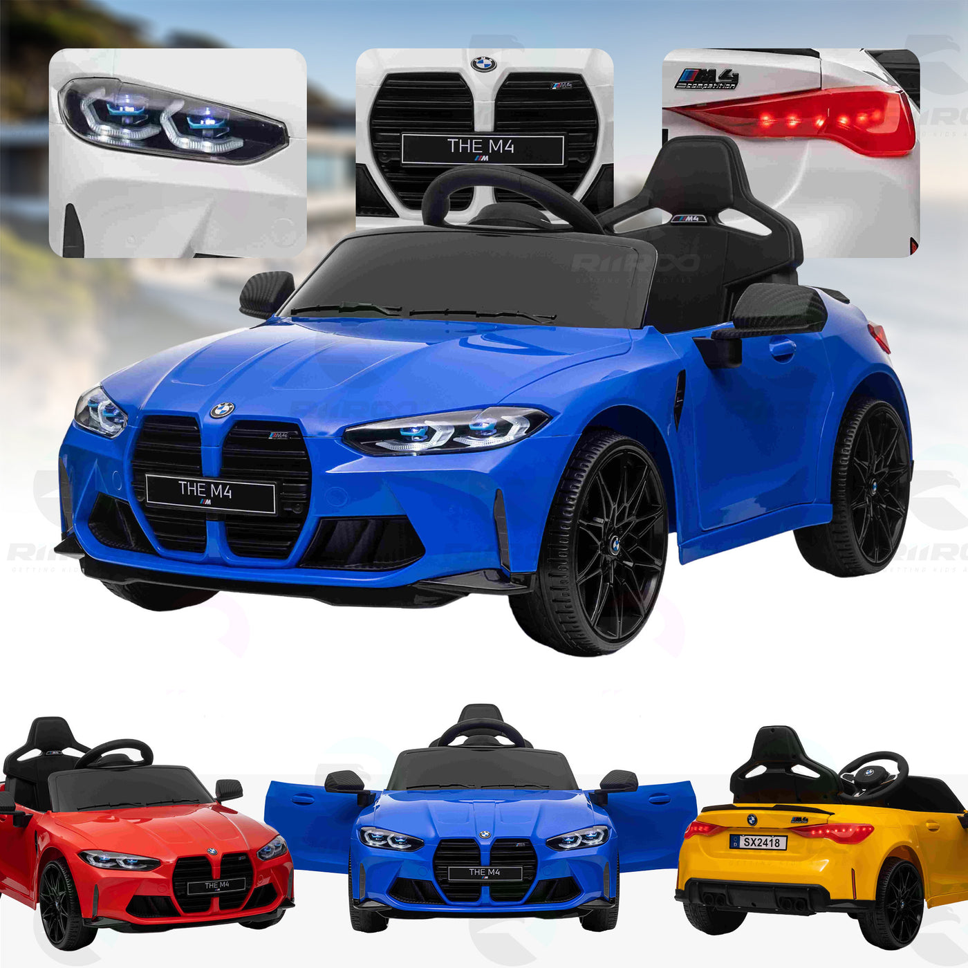 BMW M4 Competition Licensed Kids 12v Electric Ride on Car – RiiRoo