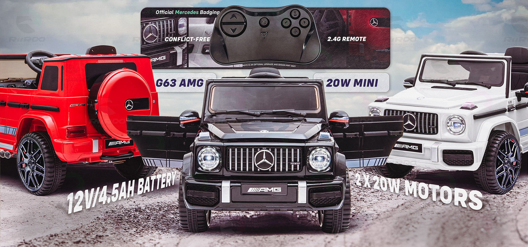 Mercedes G63 AMG 12V Battery Electric Ride On – RiiRoo