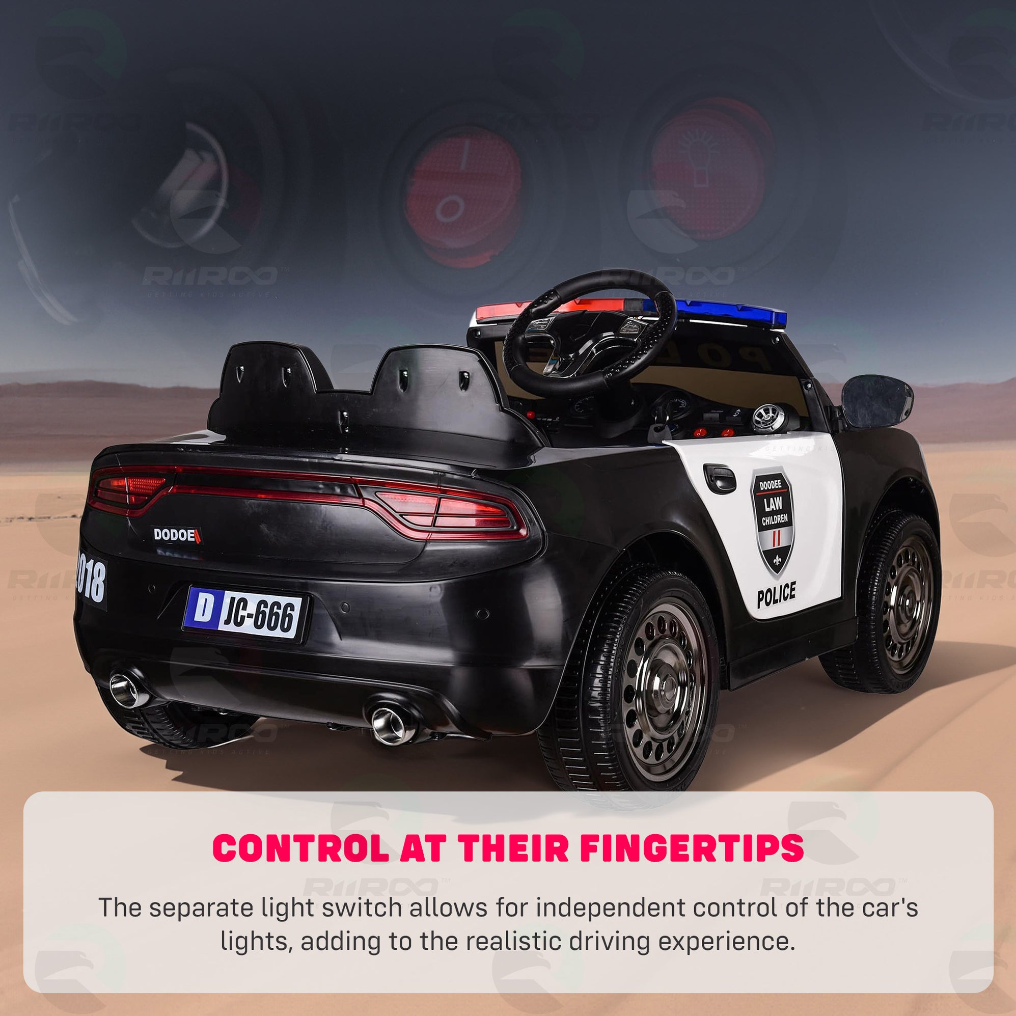 Police Car Kids Electric Ride On Battery Car — RiiRoo