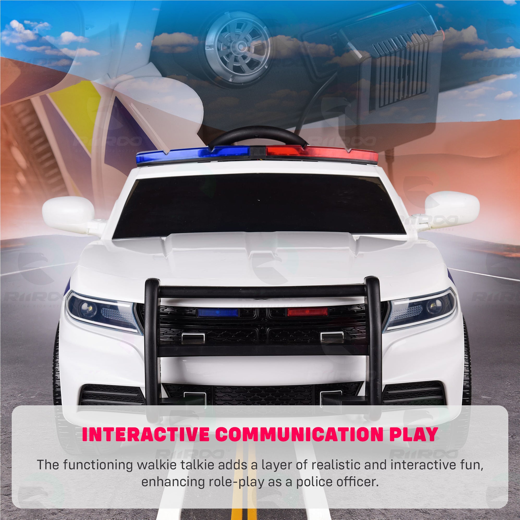 Police Car Kids Electric Ride On Battery Car — RiiRoo