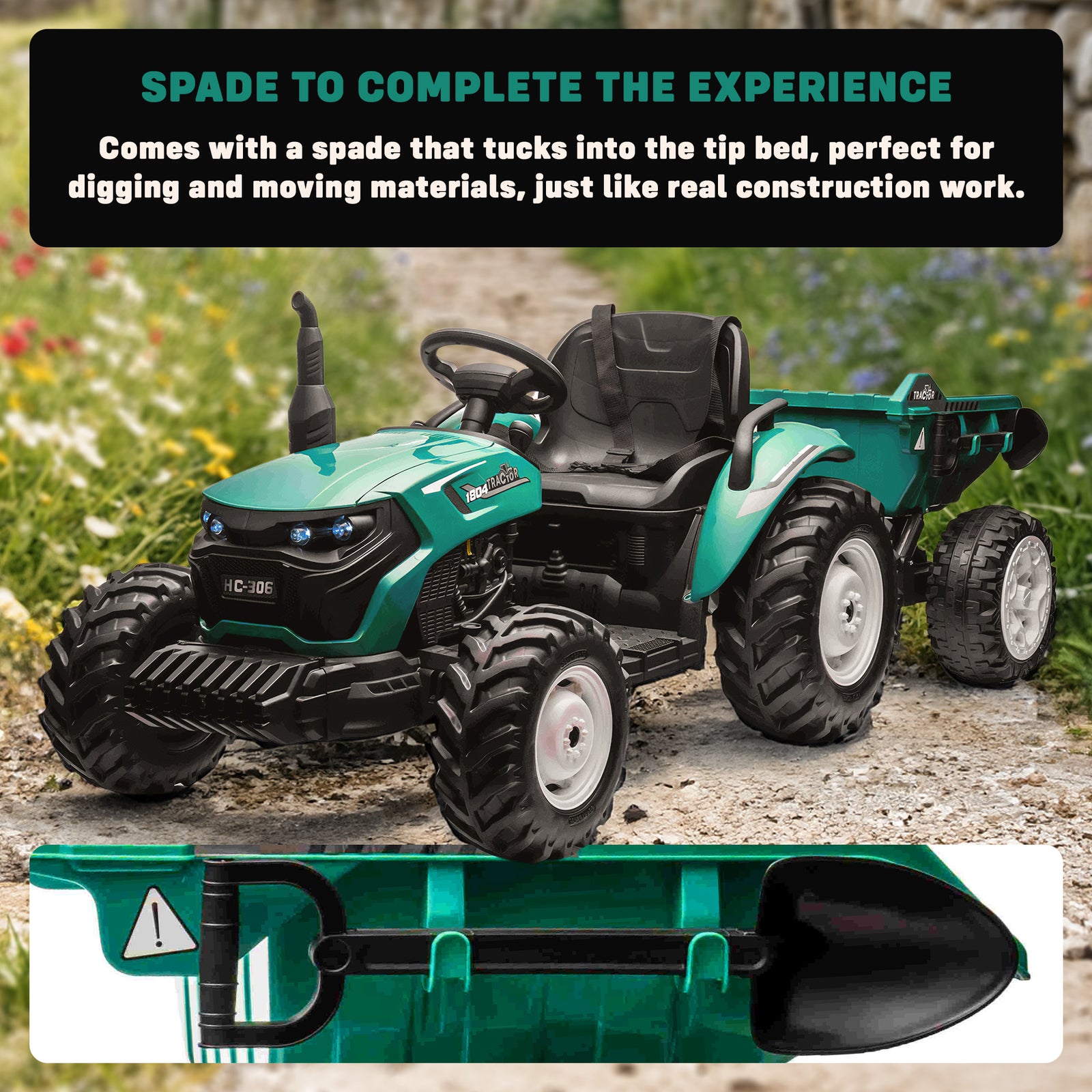 RiiRoo 24V Tractor and Trailer Ride-On | Ultimate Farming Adventure for ...