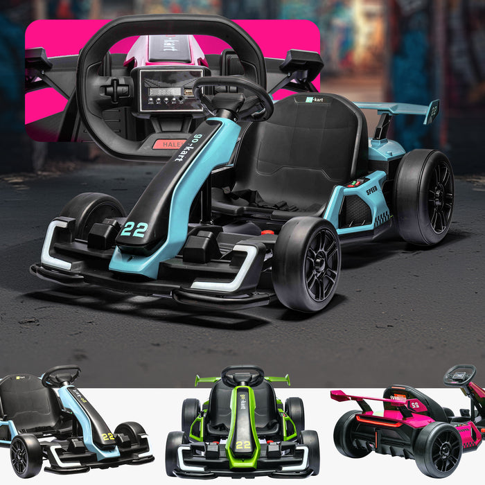 24V SpeedStorm Drift Kart – Kids Ride-On Go-Kart with Drift Mode – RiiRoo