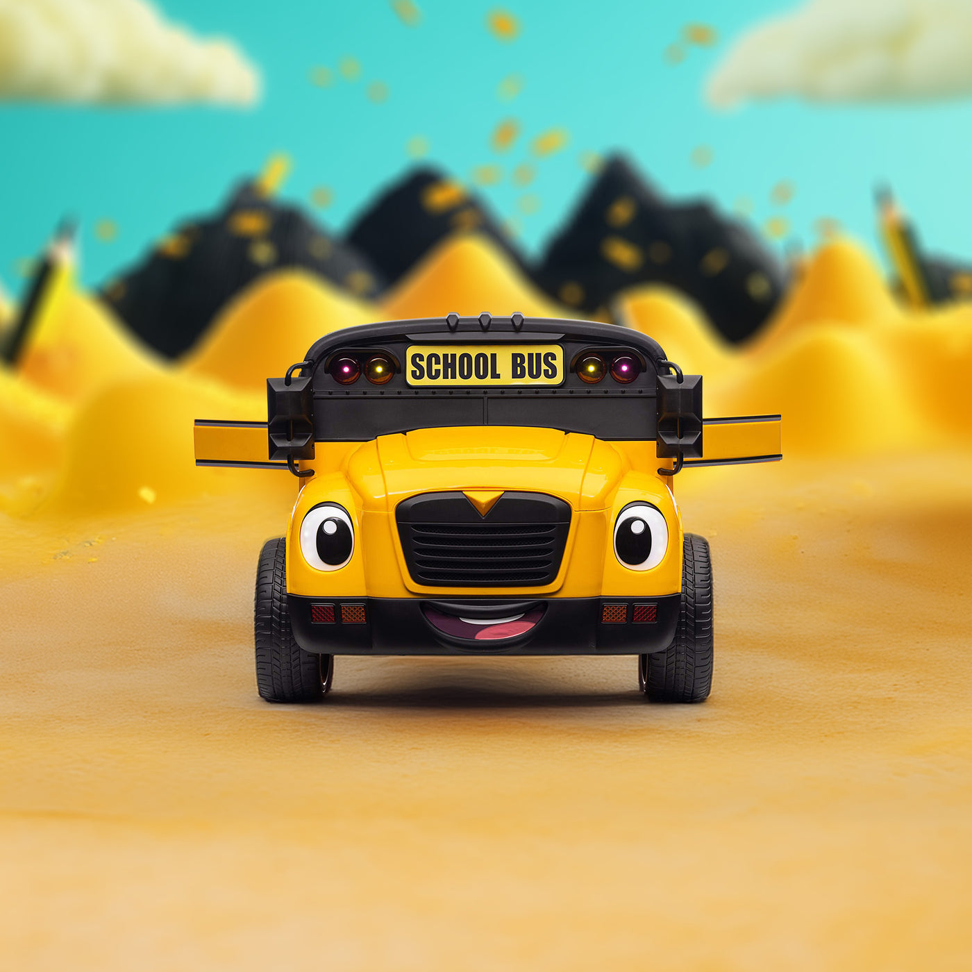 American Dream School Bus 24V Kids Ride-On Car with Remote & Bluetooth ...