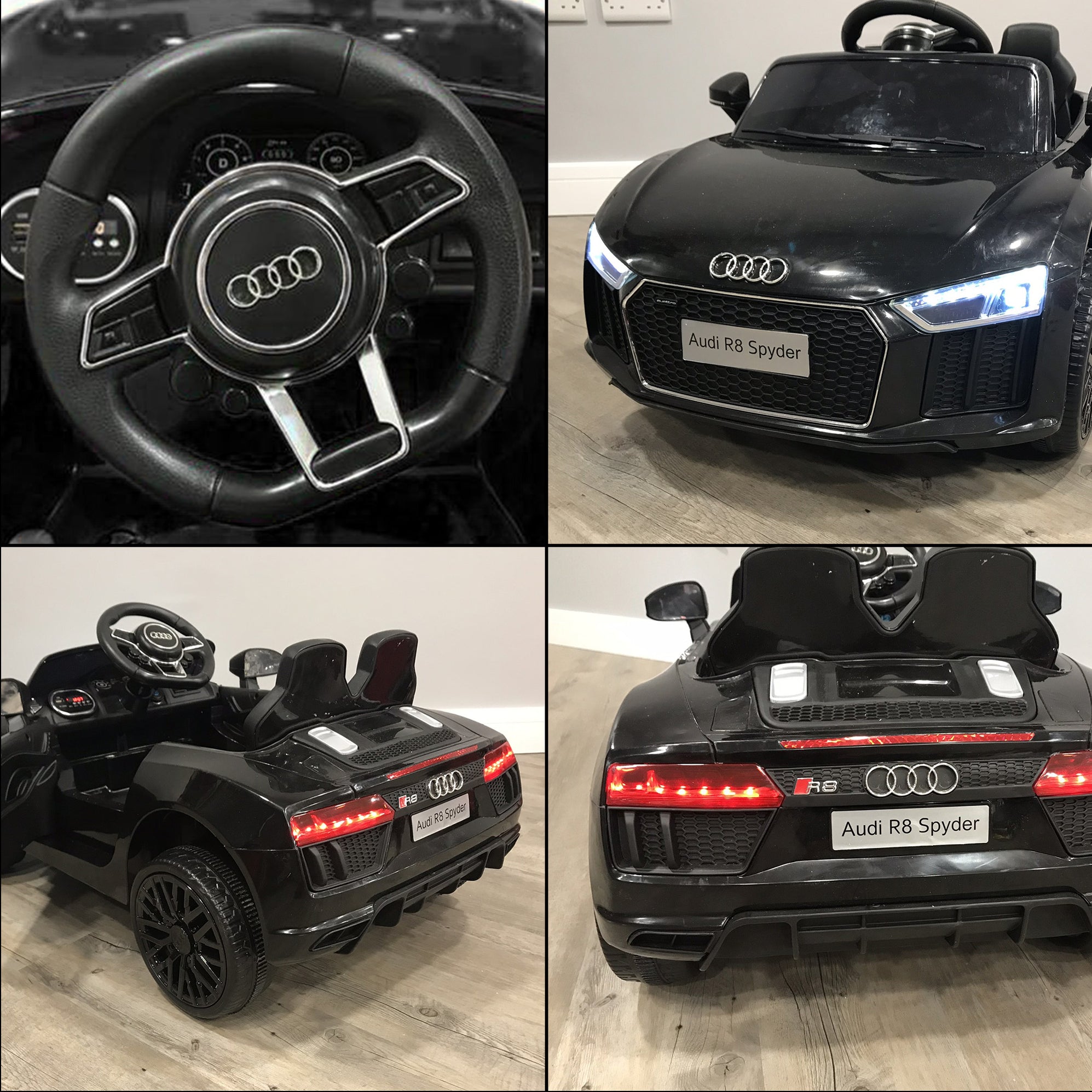 Audi R8 Spyder Super Sports Toy Car 12V Battery Electric Ride On Car ...