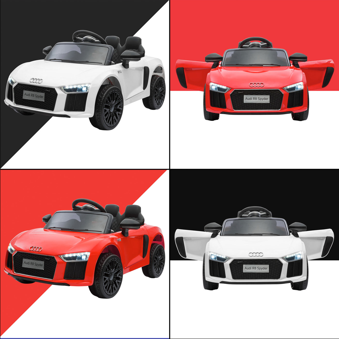 Audi R8 Spyder Super Sports Toy Car 12V Battery Electric Ride On Car ...