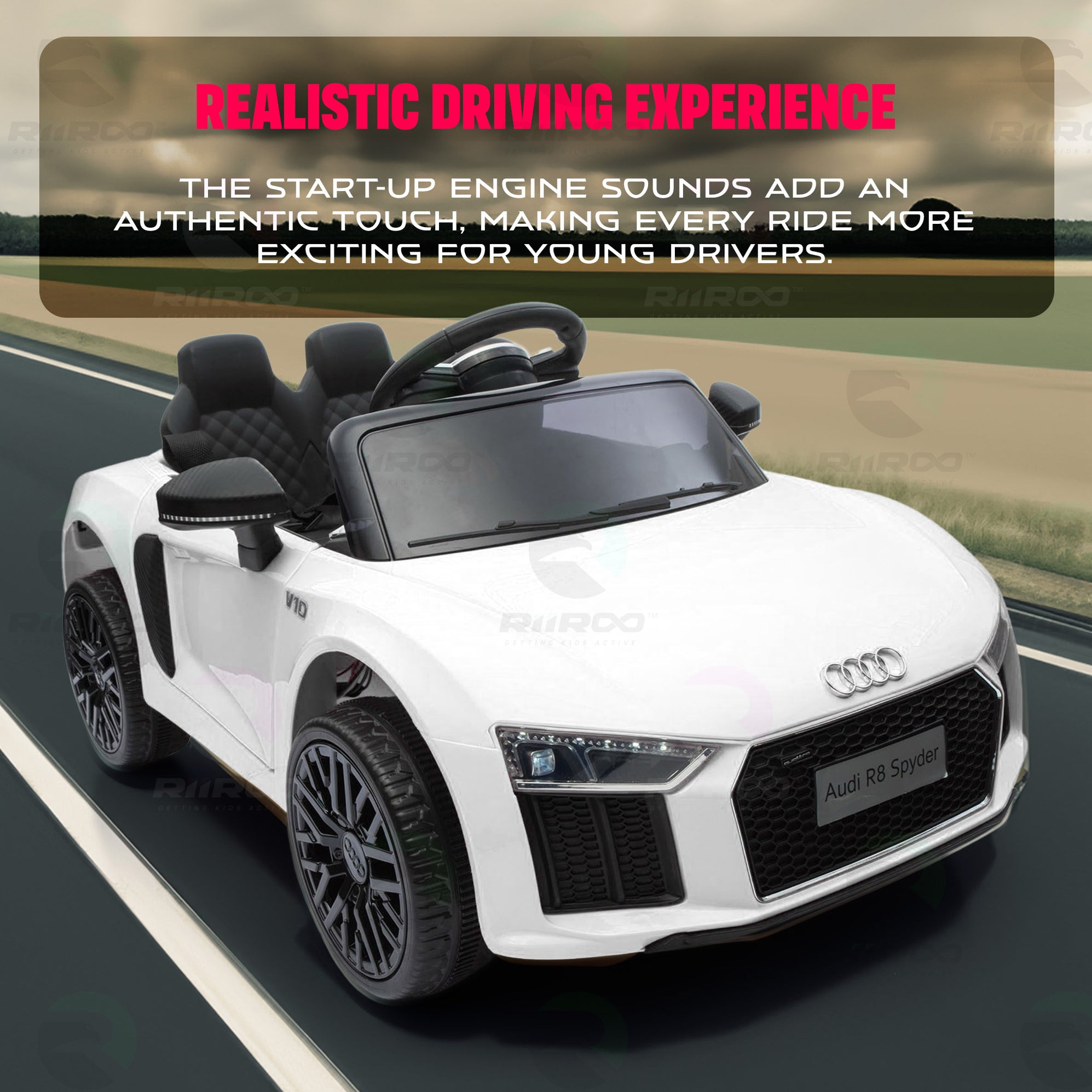 Audi R8 Spyder Super Sports Toy Car 12V Battery Electric Ride On Car ...