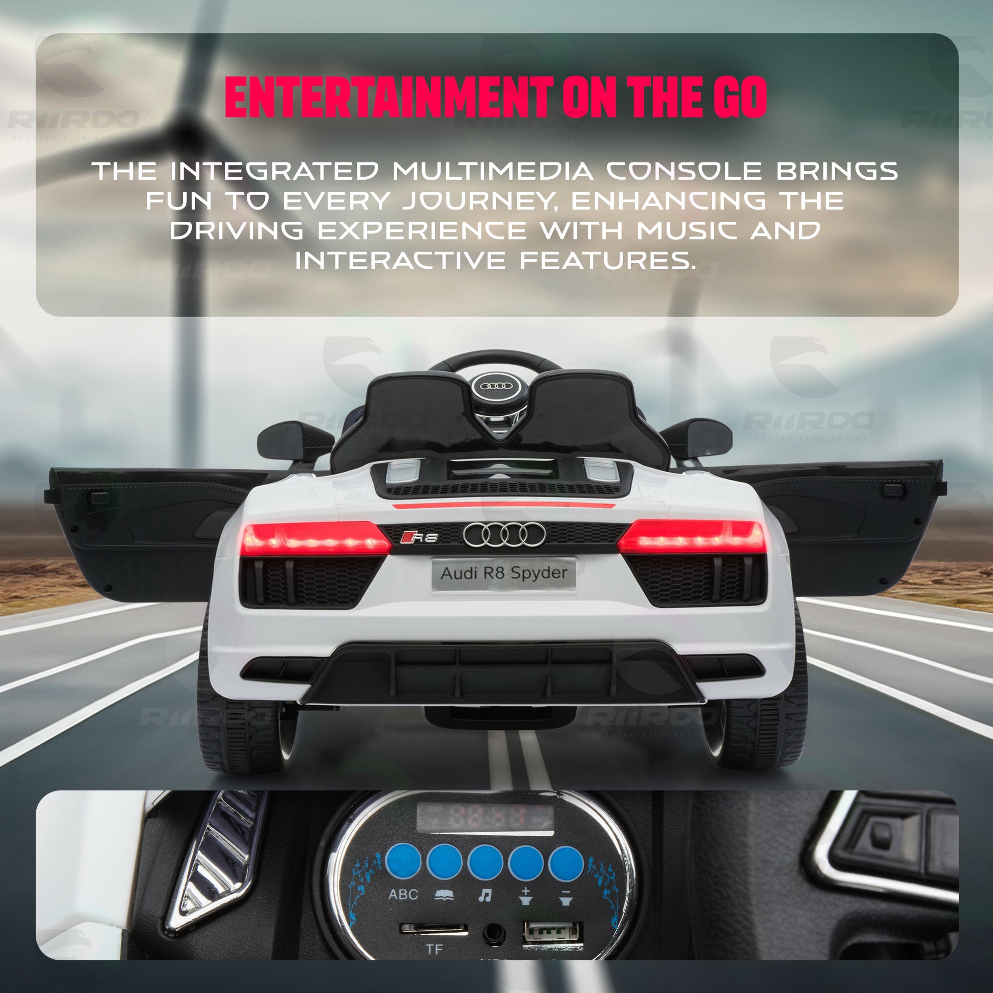 Audi R8 Spyder Super Sports Toy Car 12V Battery Electric Ride On Car ...
