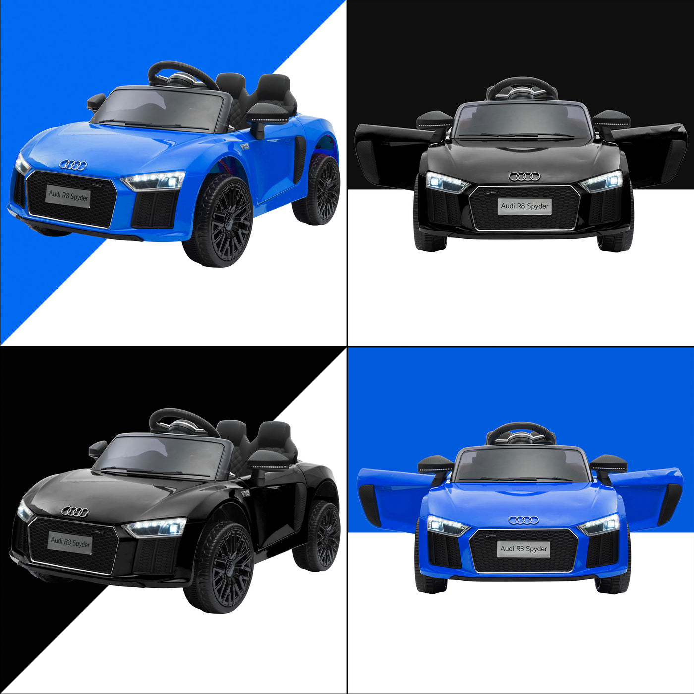 Audi R8 Spyder Super Sports Toy Car 12V Battery Electric Ride On Car ...