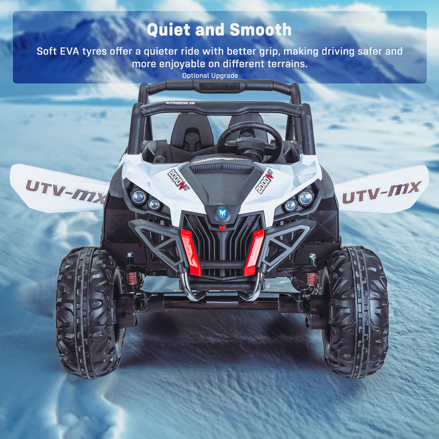 RiiRoo MaxPow 24V Battery Electric UTV-MX Ride On Car Buggy in Blue