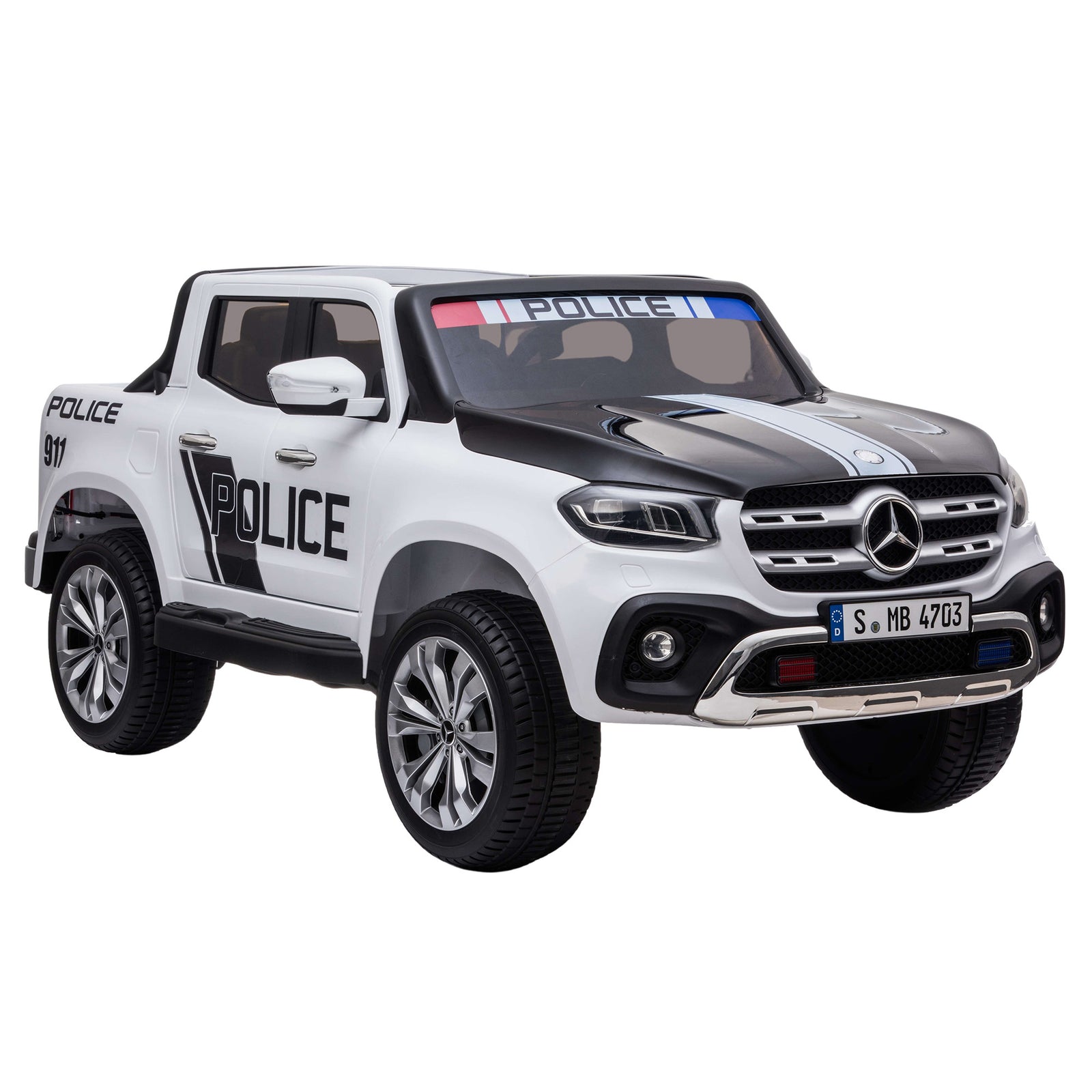 12V Mercedes Benz X Class Police Version Kids Battery Electric Ride On ...