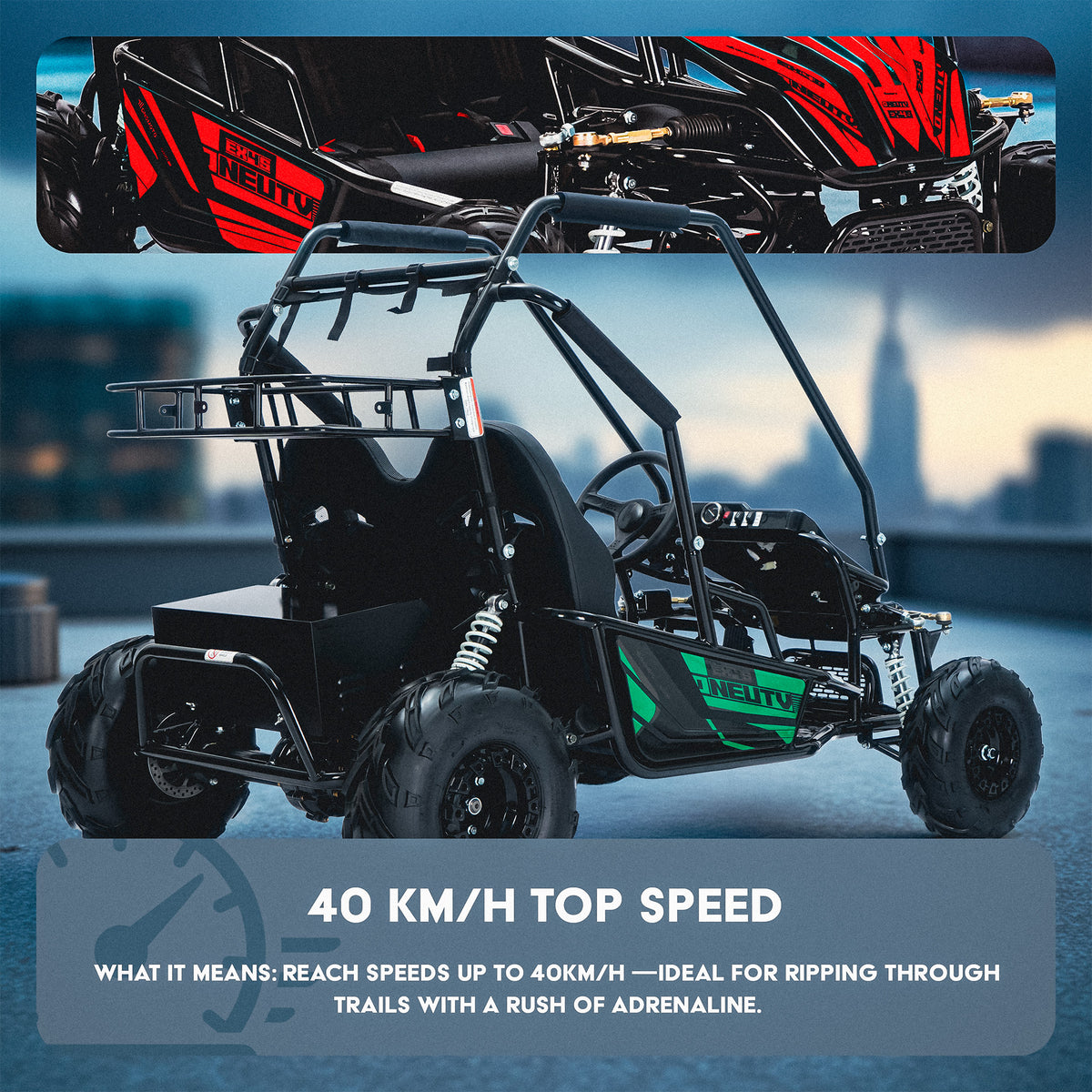 60V/20AH 2000W Electric 2-Seater Buggy UTV | OneMoto™ OneUTV™ EX4S – RiiRoo