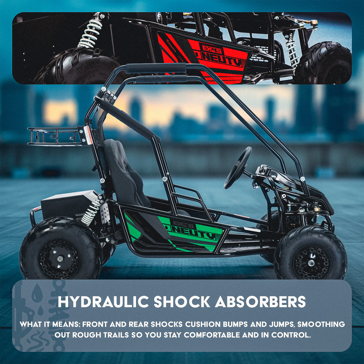 60V/20AH 2000W Electric 2-Seater Buggy UTV | OneMoto™ OneUTV™ EX4S – RiiRoo
