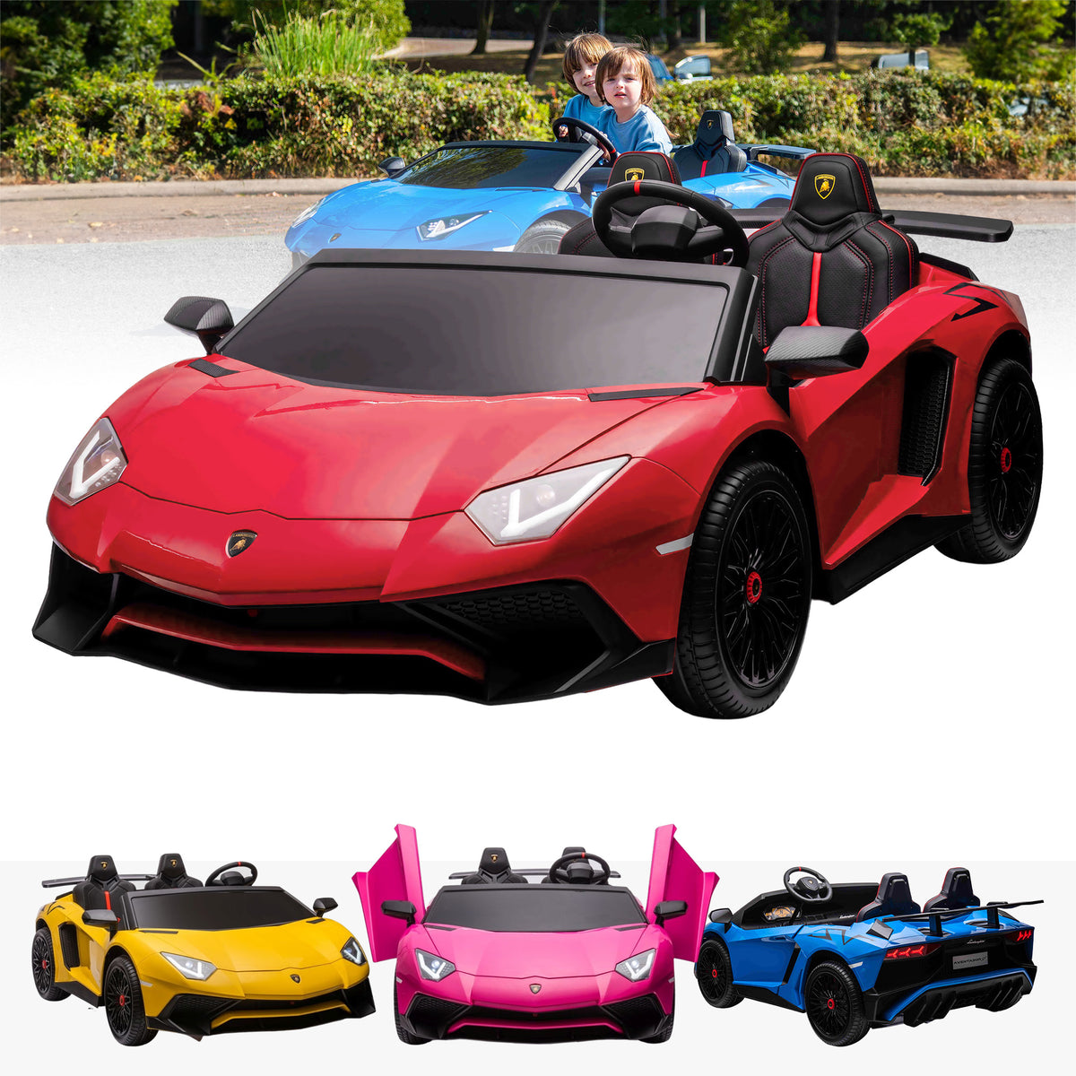 24V Two Seater Kids Lamborghini Luxury Battery Electric Ride On Car ...