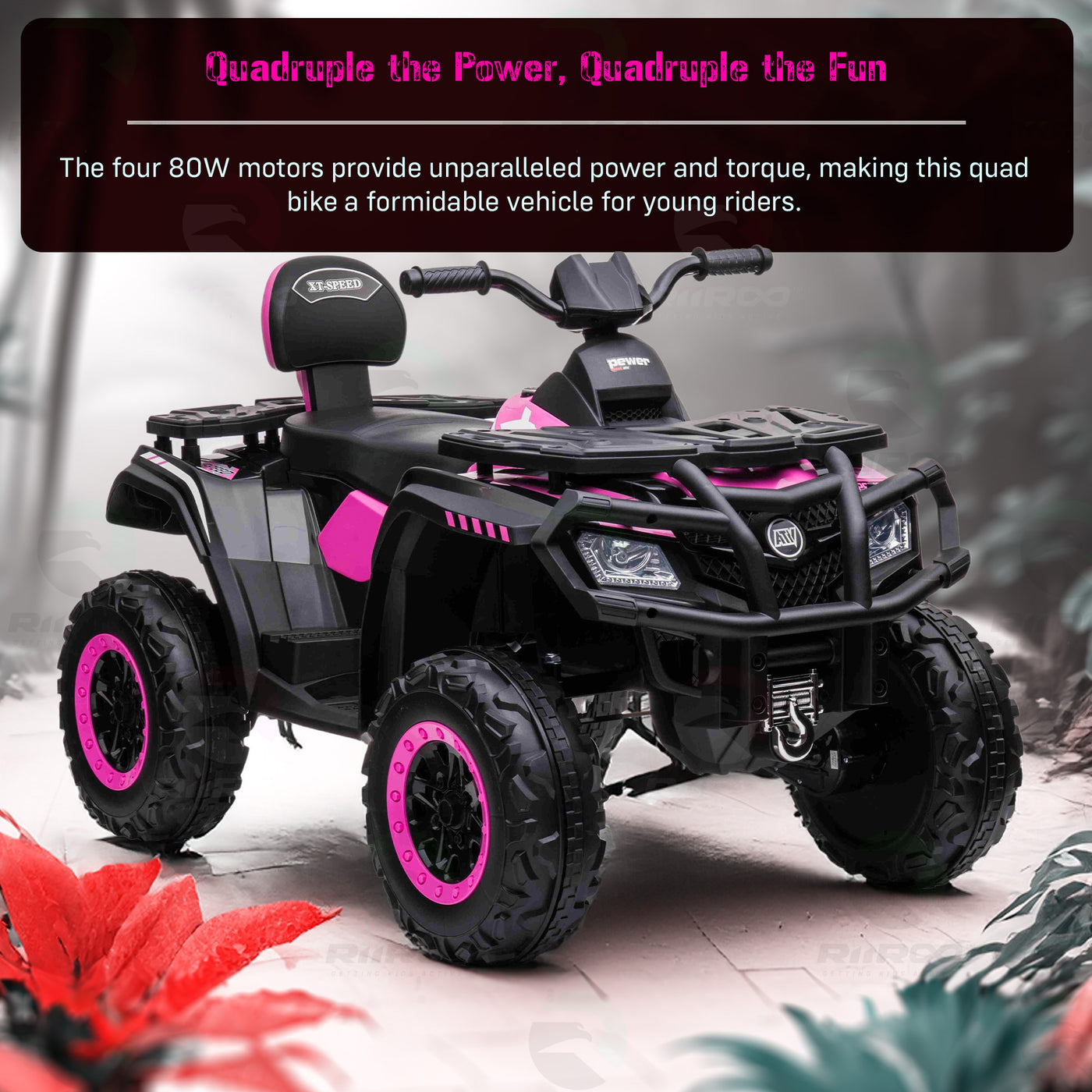 RiiRoo 24V Fortress Battery Electric Quad ATV Kids Ride On Car