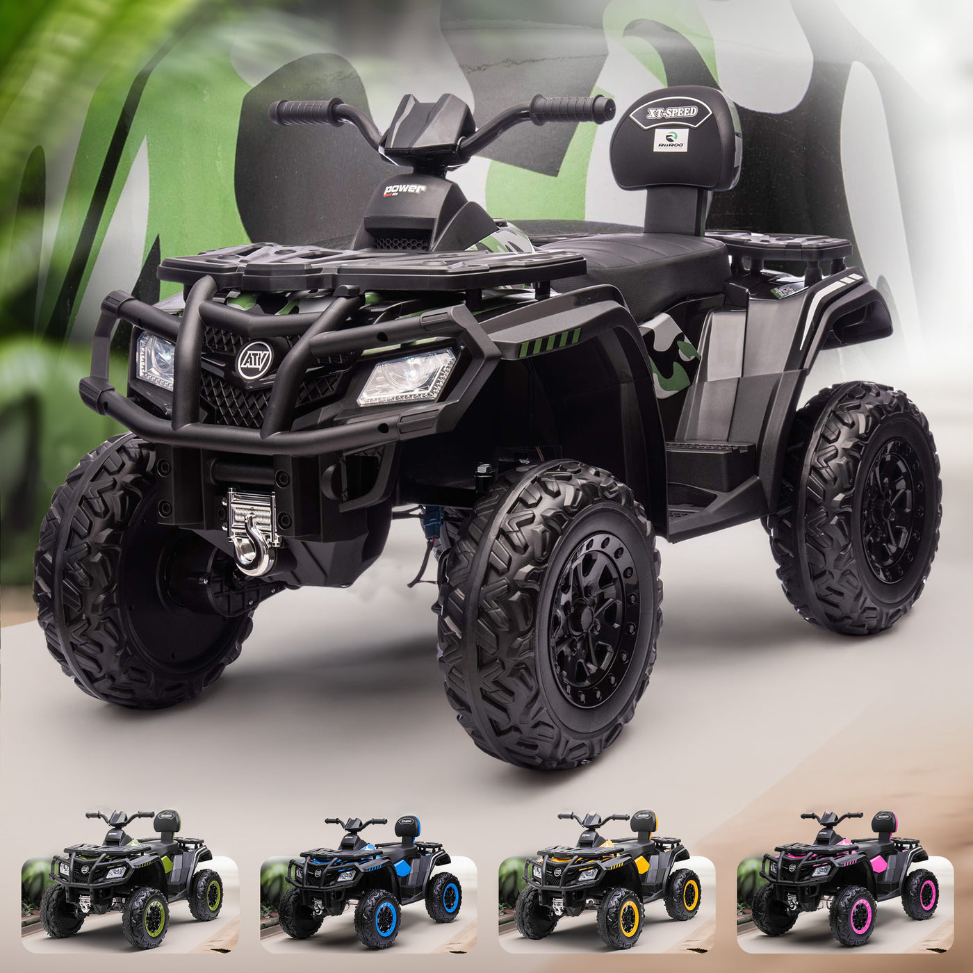 RiiRoo 24V Fortress Battery Electric Quad ATV Kids Ride On Car