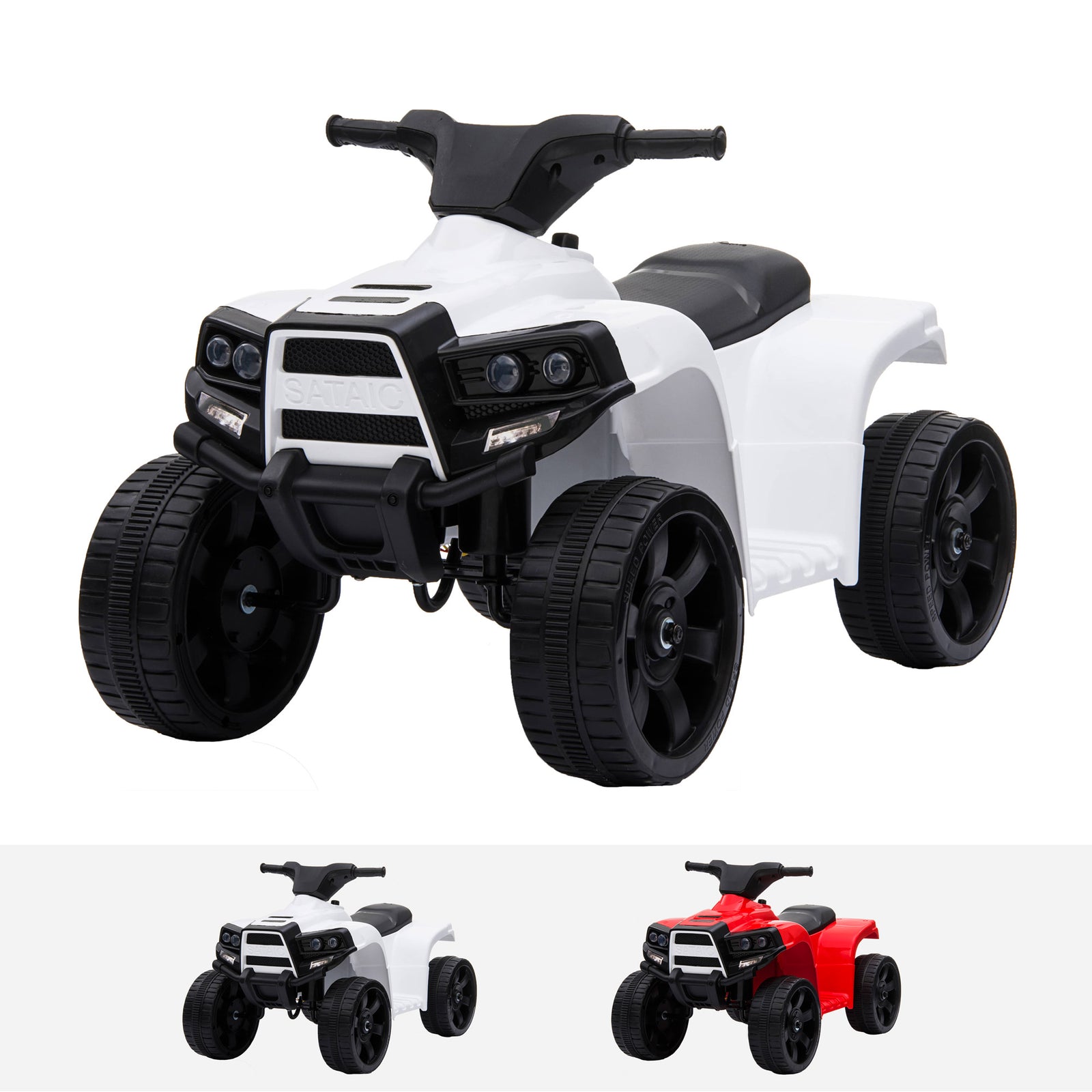 6V RiiRoo Renegade Rider Electric Quad Motorbike in White Ride On